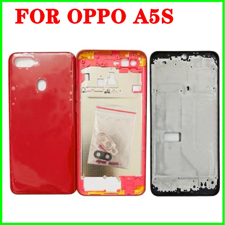 Front Middle Back Housing Frame For Oppo A5s LCD Middle Frame Back Door ...