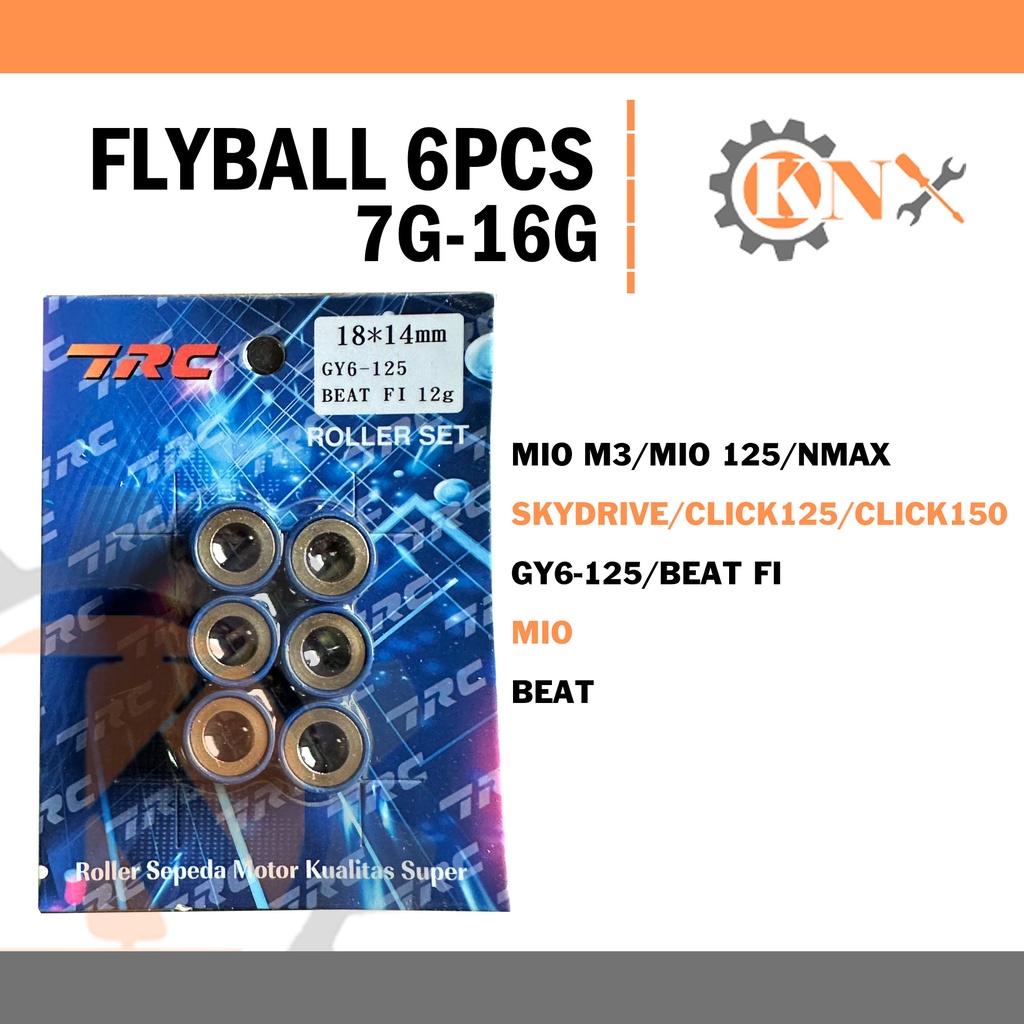 TRC FLY BALL TRC 6PCS SET FOR MIO M3 / MIO125/NMAX/GY6/BEAT FI/CLICK ...