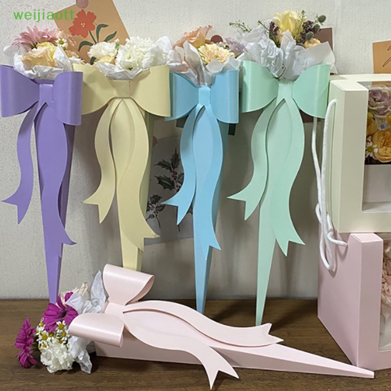 weijiaott Bow Shaped Rose Flower Box Bow Single Bouquet Packing Gift ...