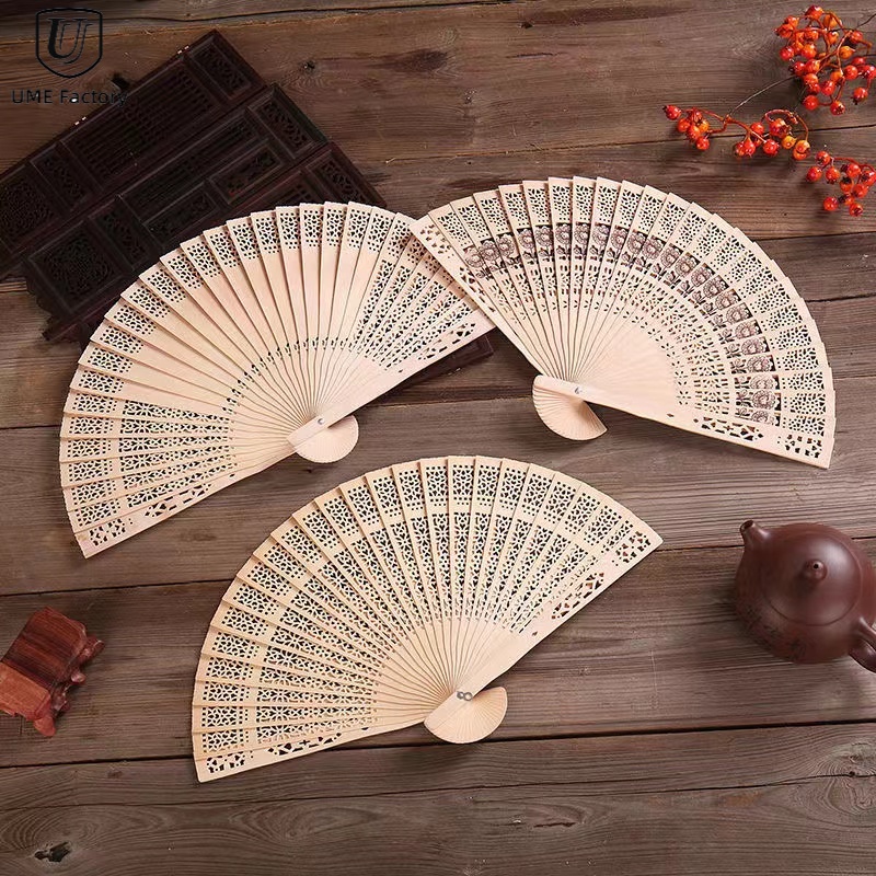 Vintage Folding hand fan chinese home art gift Bamboo traditional fan ...