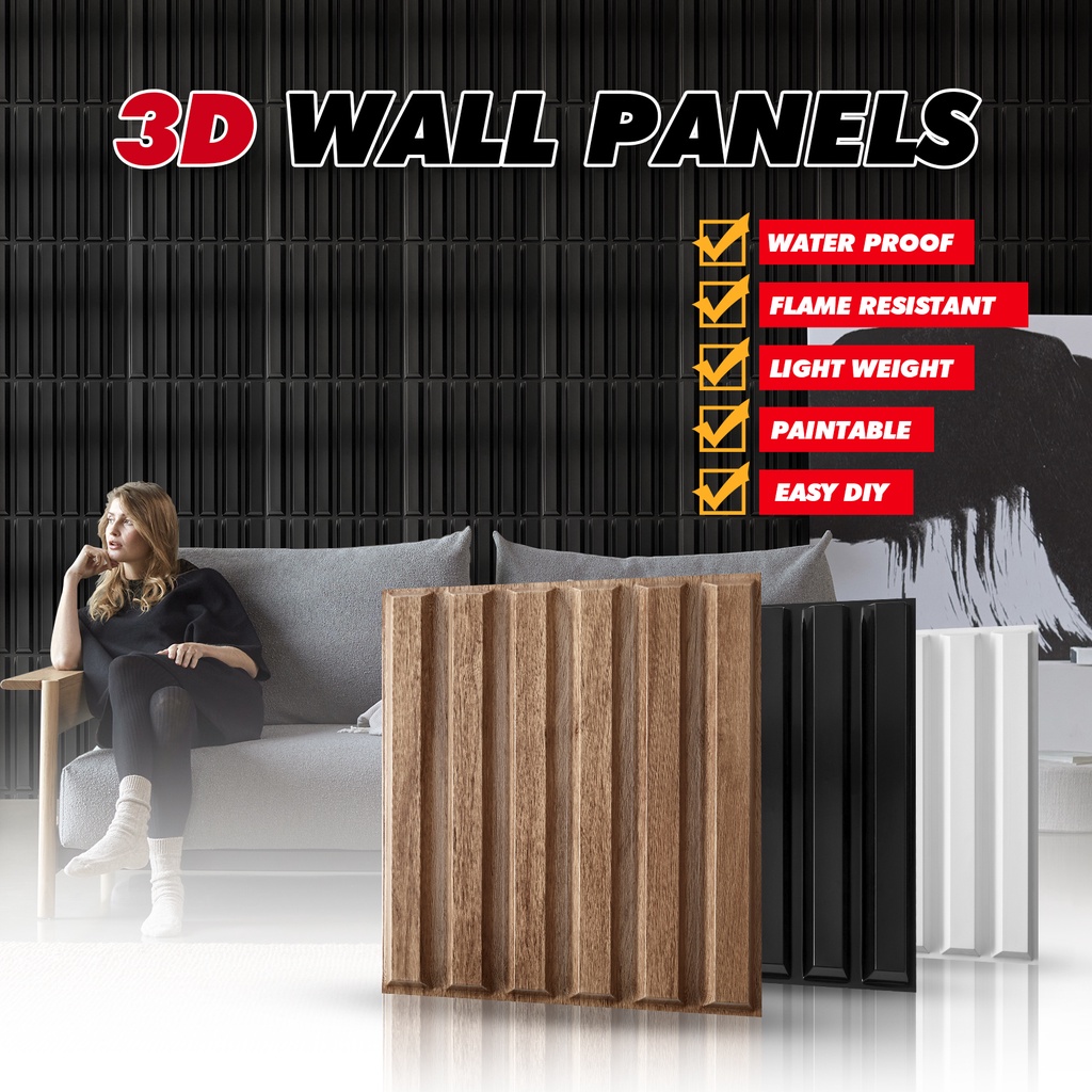 3D Wall Panel Pvc Wood Design Wall Sticker For Room Living Room ...
