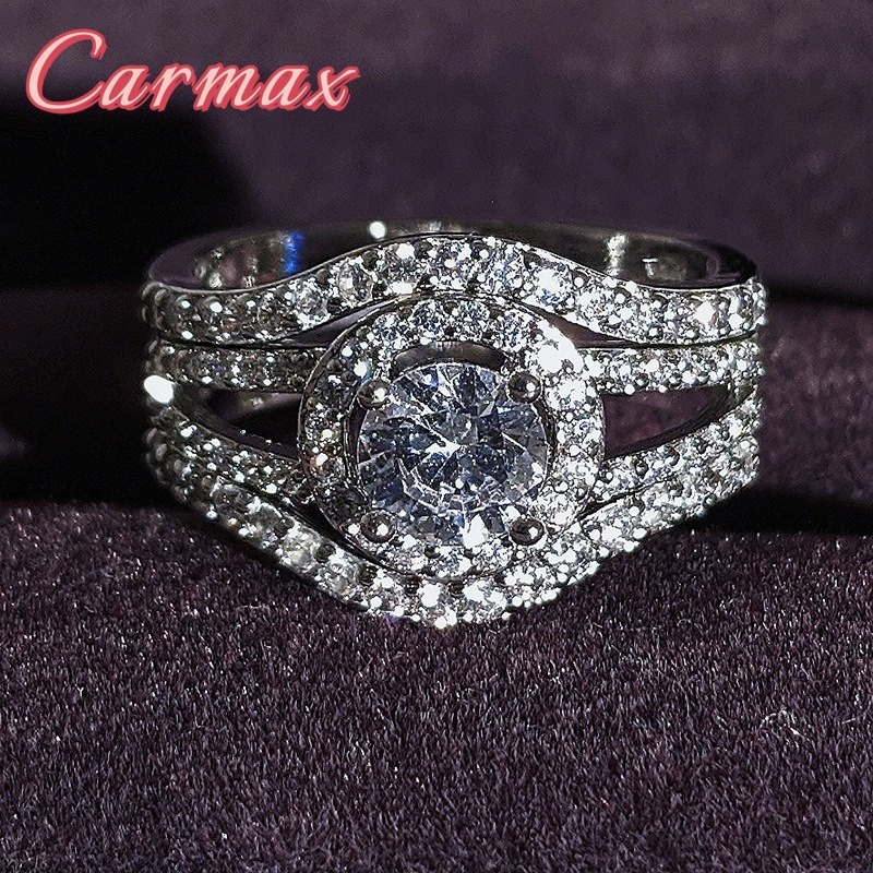 Three-Piece Set 3-in-1925 Sterling Silver Combined Ring | Shopee ...