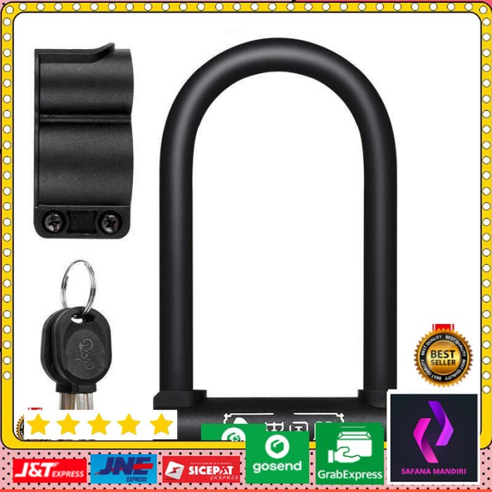 HITAM U Lock Bicycle Lock CS Anti-Theft Bicycle Padlock1602050 Black ...