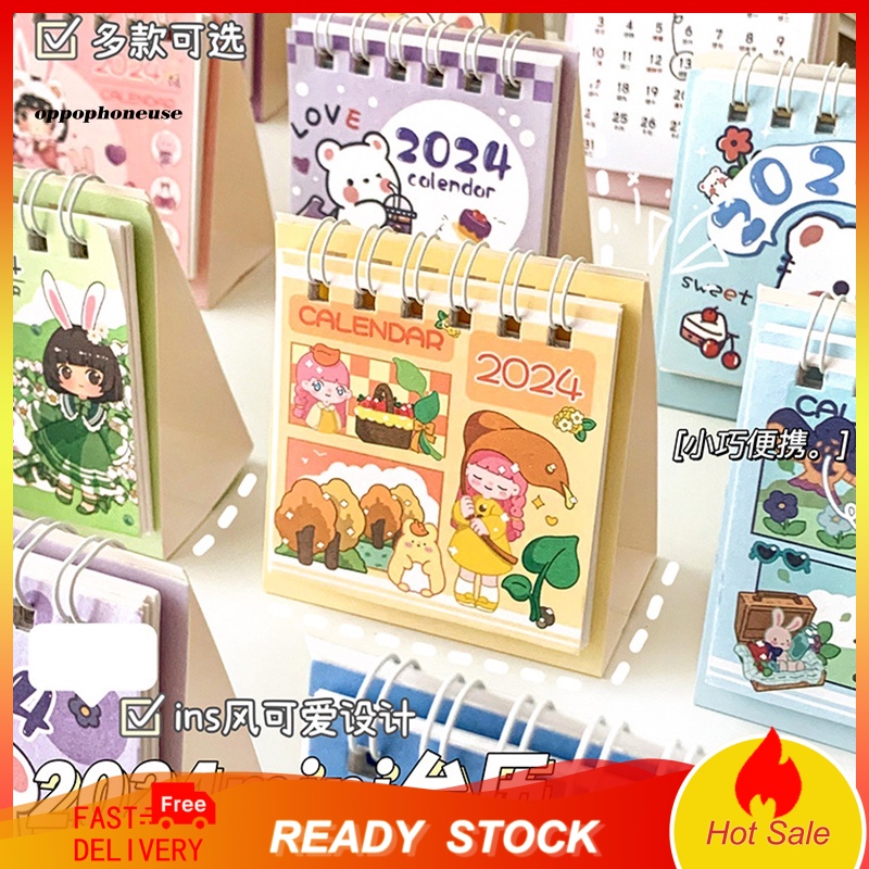 OPPO 2024 New Cartoon Mini Calendar Creative Desktop Decorative Desk ...