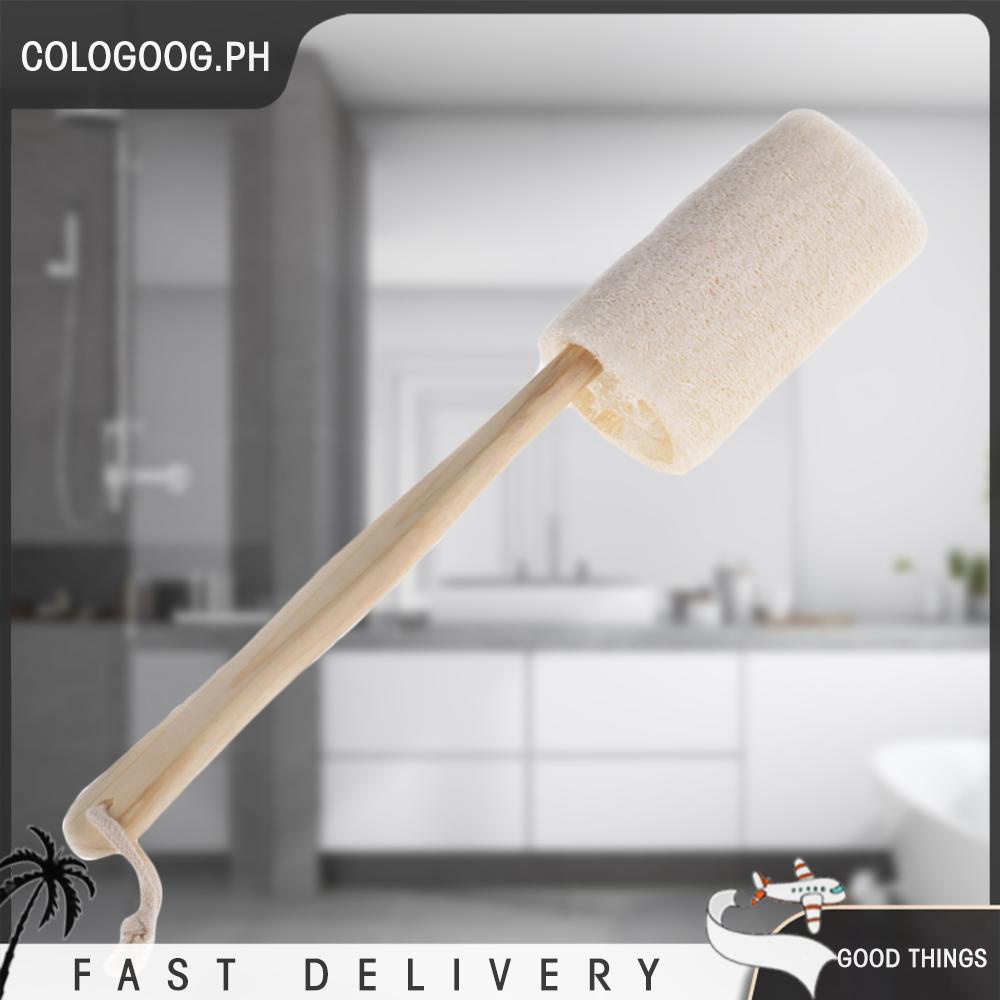 Natural Exfoliating Loofah Back Sponge Scrubber Brush with Long Wooden ...