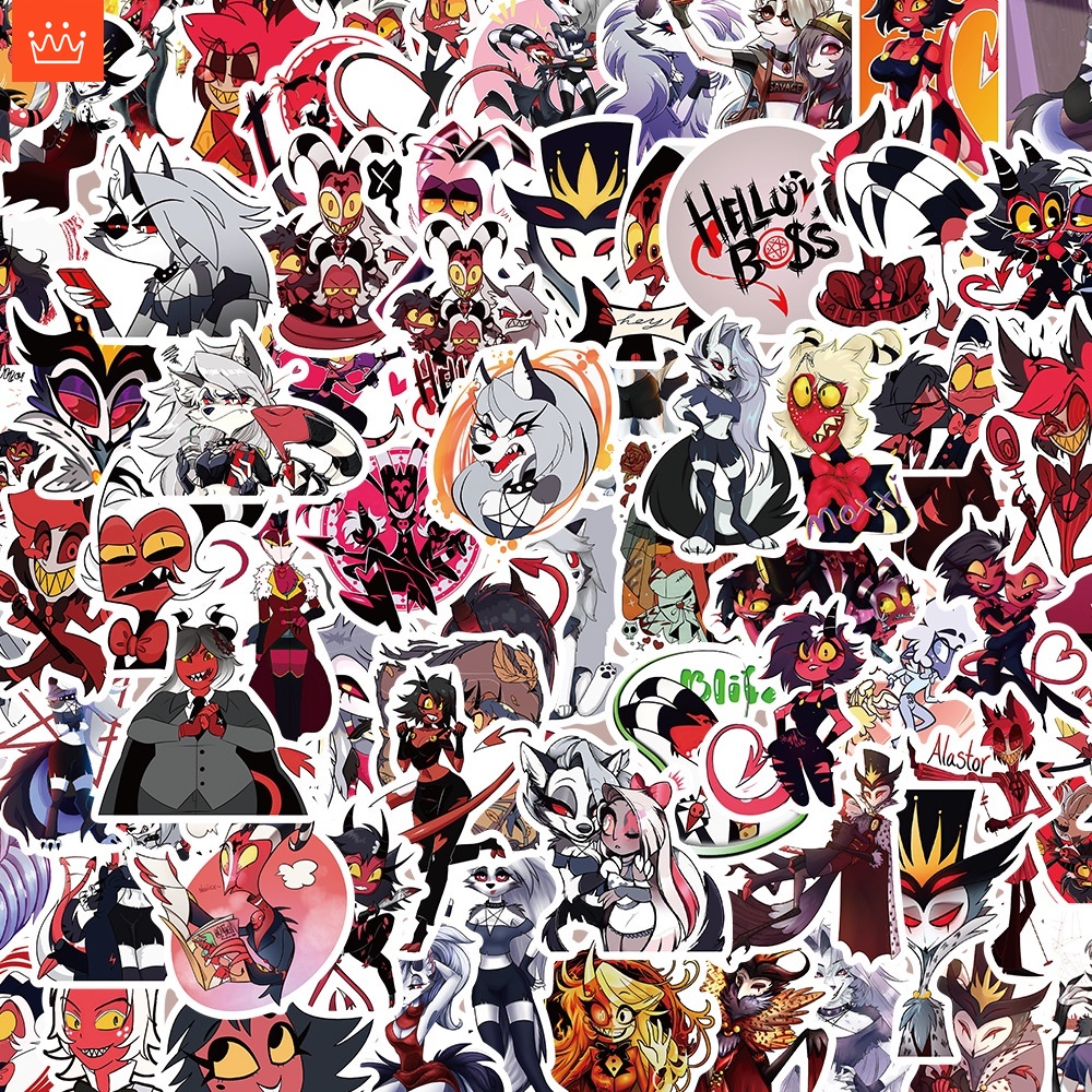 J· Helluva Boss Stickers Set Cartoon Graffiti Waterproof Decals Pack ...