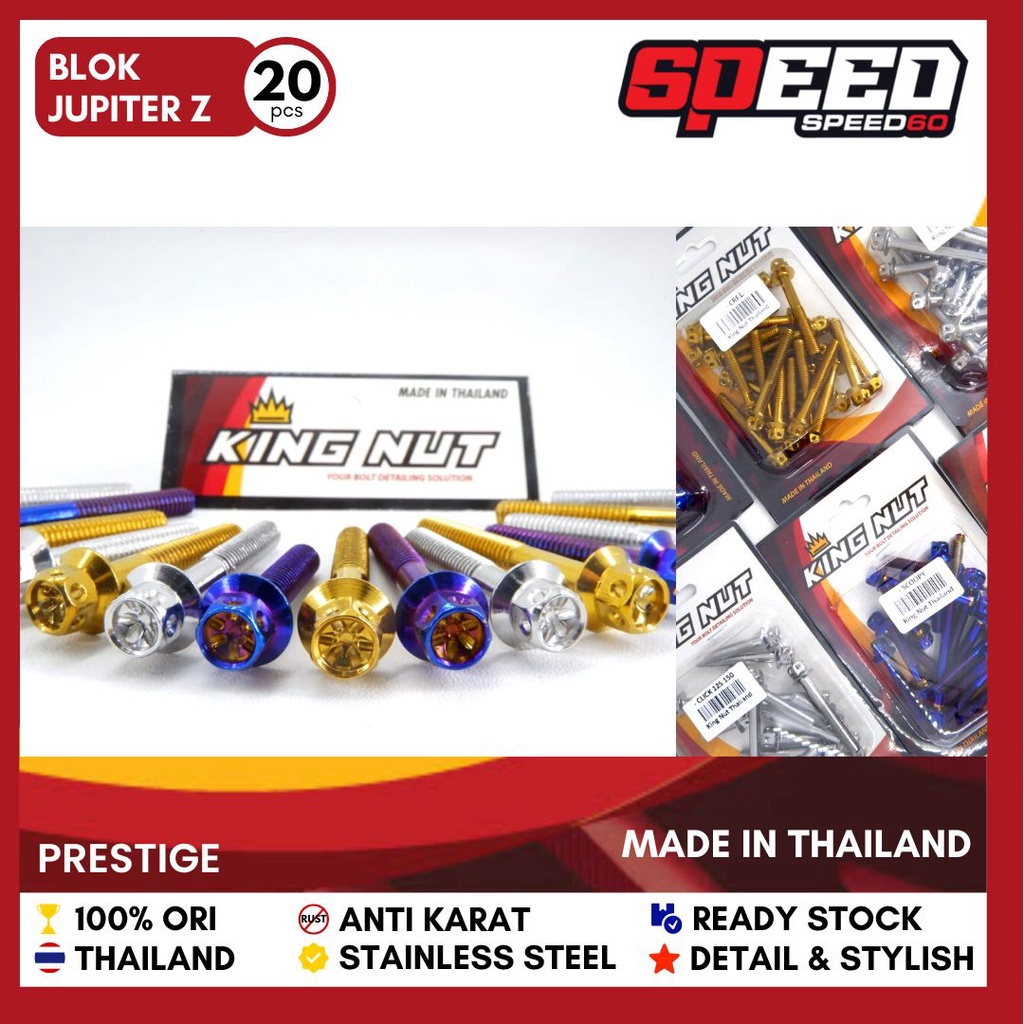 MESIN Jupiter Z Calter Engine Block Set Bolts Probolt Stainless King ...