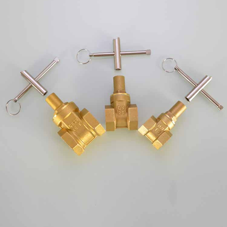 Dn15 DN20 Copper with Locking Gate Valve Inner Triangle Key Switch ...