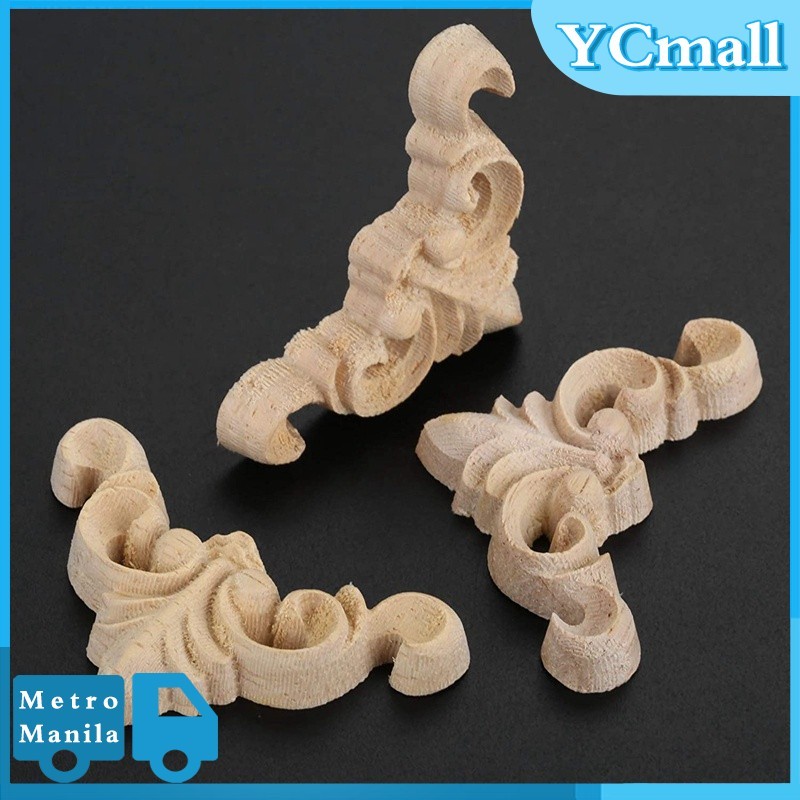 8Pcs/set Carved European Wood Carving Corner Decal Furniture Closet ...