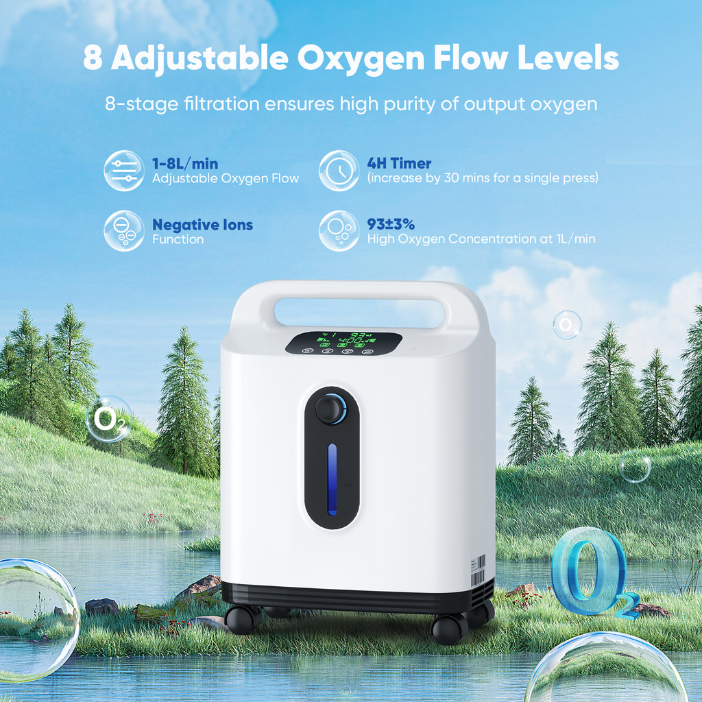Local Shipment+COD Oxygen Concentrator With Wheels Household Oxygen Inhaler Elderly Pregnant ...