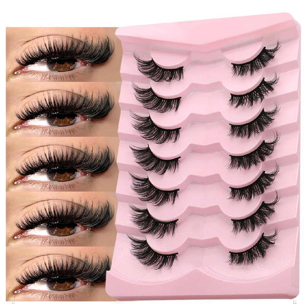 GROINNEYA Half Fake Eyelashes Soft Natural Lashes 3D Fluffy Eyelashes ...