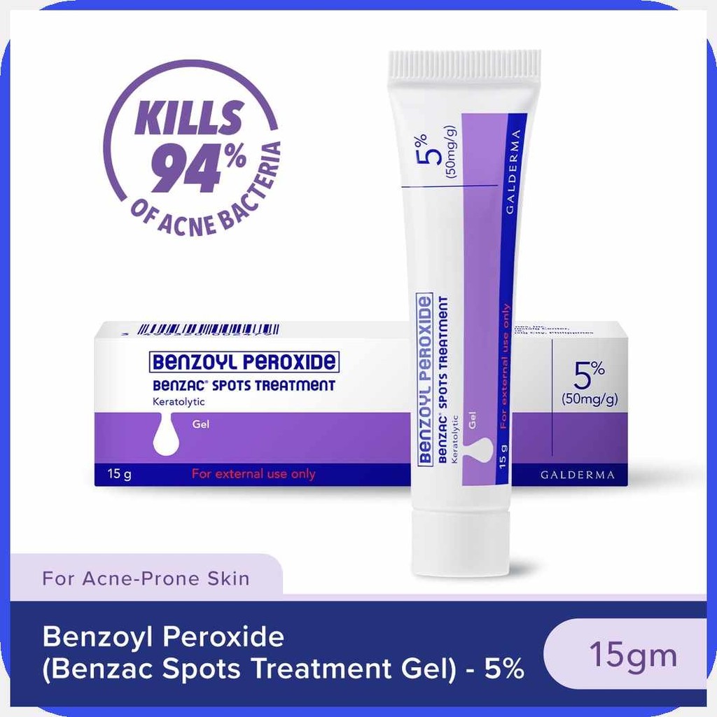 Benzac}I|Benzoyl`M#Peroxide>C)Spots}c)Treatment}T)Gel}U)5%}K)15gm}Q ...