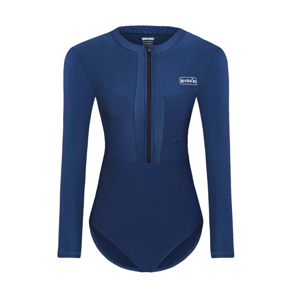 Enna Women Zippered Swimwear Long Sleeve with pad Surf Sun Protection ...