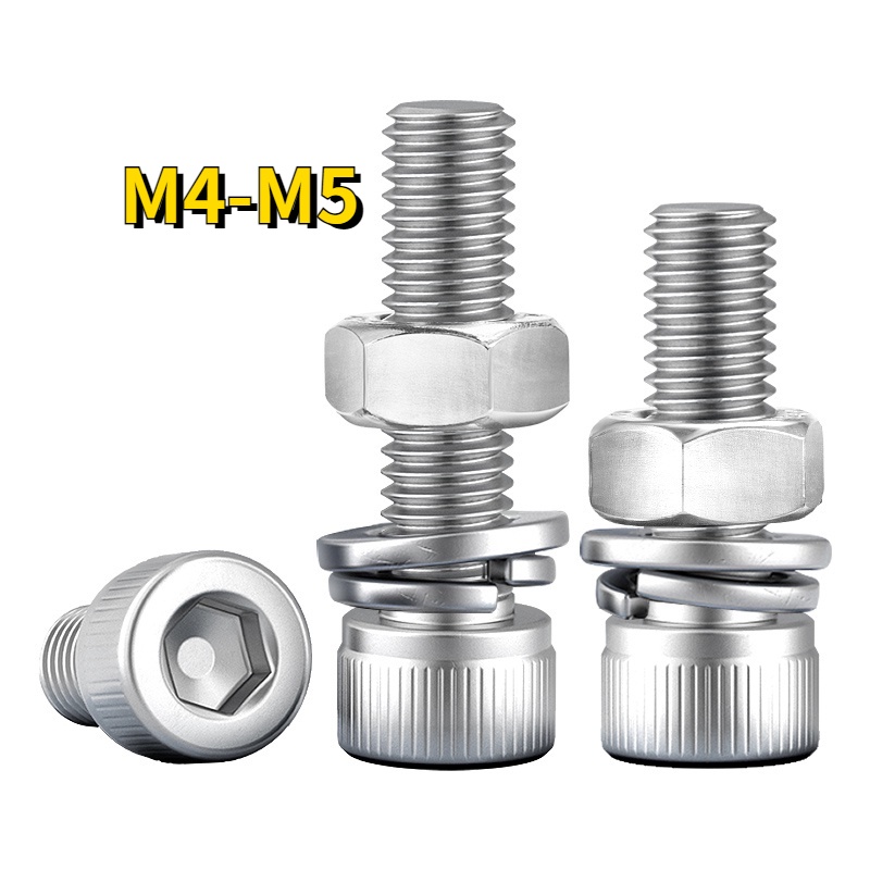 [XNY] 304 Stainless Steel Hexagon Socket Screw Nut Washer Set Extended ...