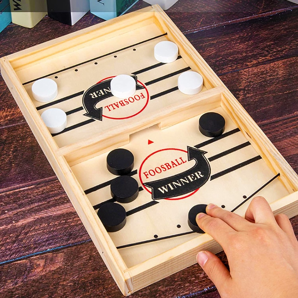 Toys Garden Wooden Sling puck Board Game Bouncing Hockey Fast Sling Puck Super Winner foosball ...