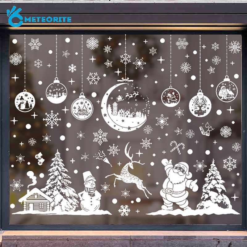 9 Sheets/ Kit Xmas Atmosphere Decorative Santa Claus Snow Scene ...