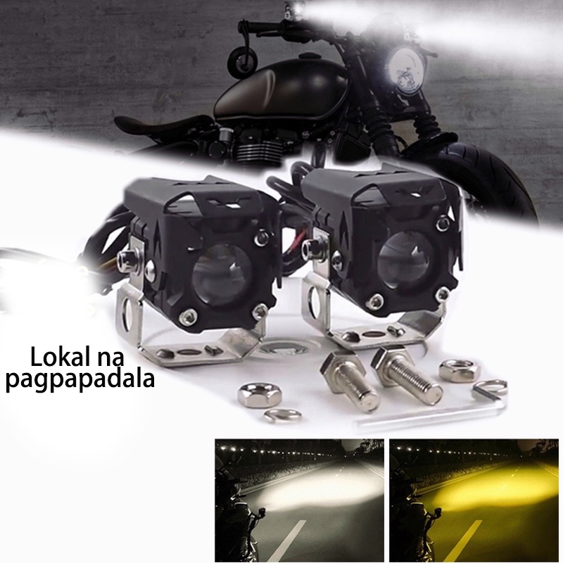 Mini Driving Lights Motorcycle Lights Yellow Spotlight White LED Aniti ...