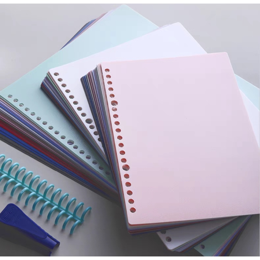2sheets A5/B5 notebook binder cover PVC book binding refillable covers ...