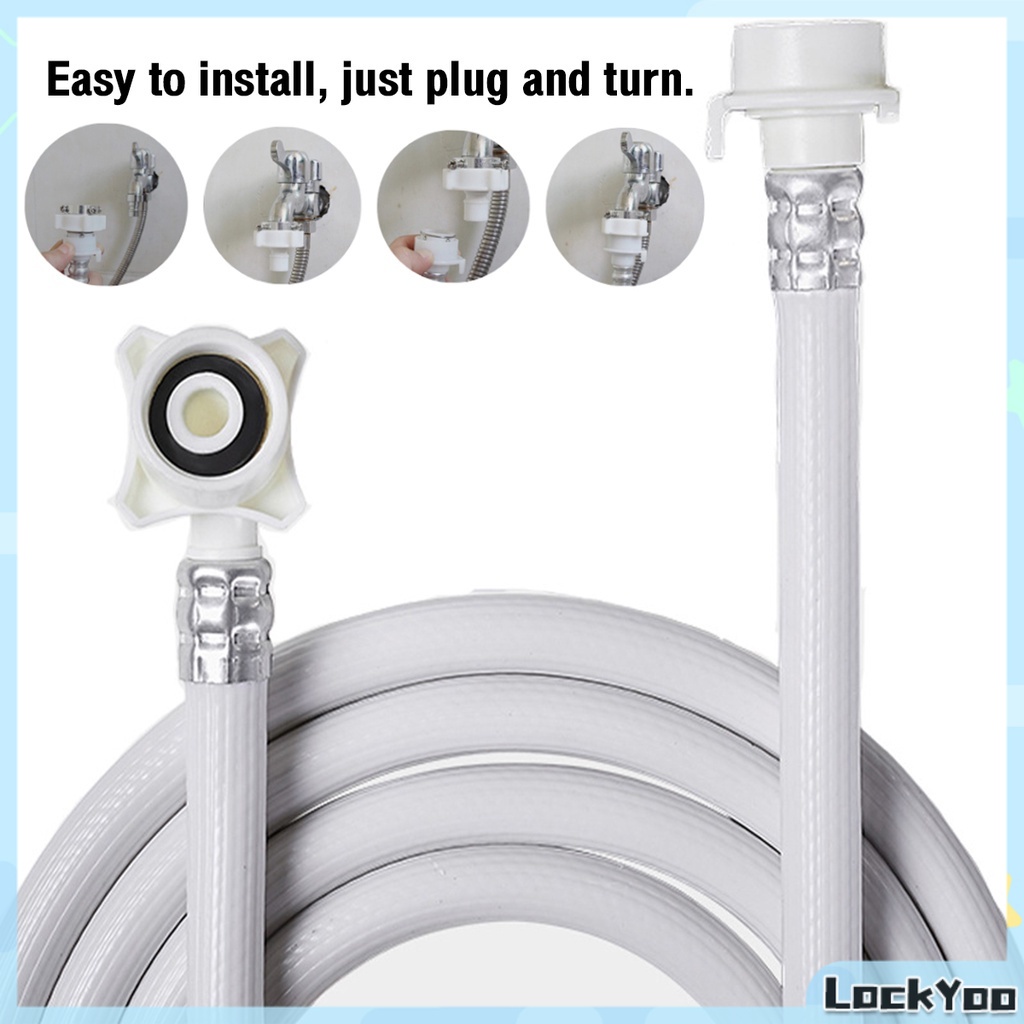 LockYoo Automatic Washing Machine Inlet Hose Water Pipe PVC Washer Connector Explosion | Shopee ...