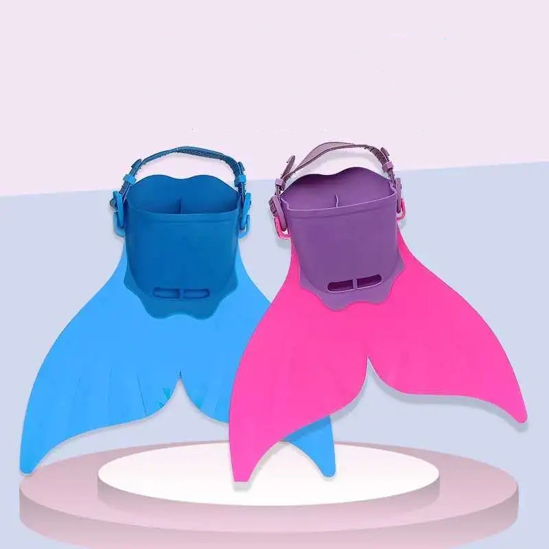 Mermaid Tail Fins Adjustable Children Swimming Fins with Mermaid Whale ...