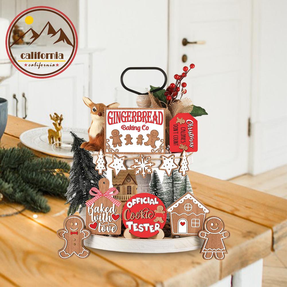 12pcs Gingerbread Man Themed Trays Decor Multi-purpose Christmas Gnomes ...
