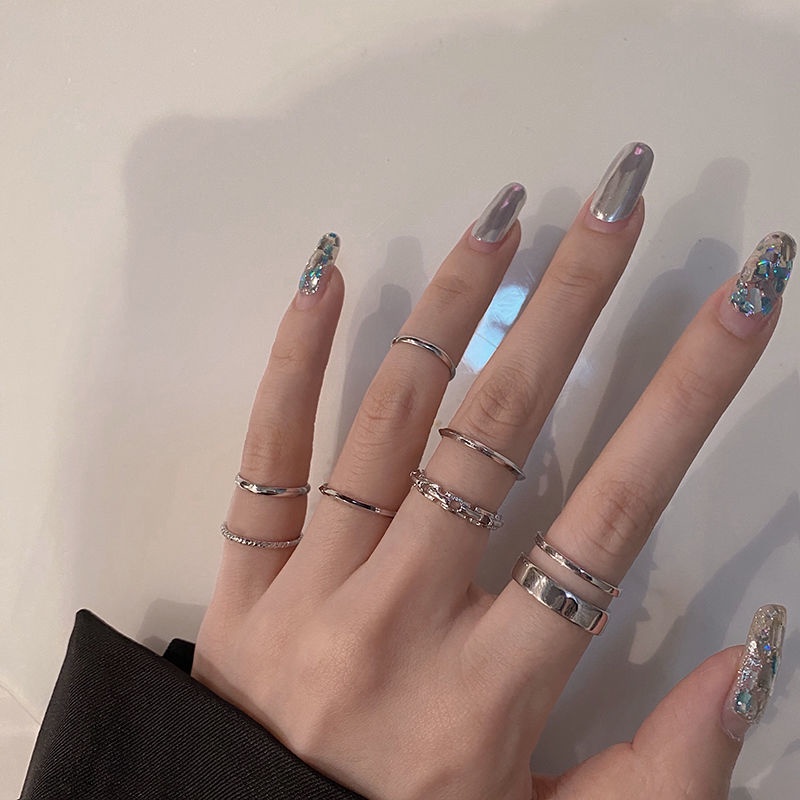 7-Piece Ring Set Female Fashion Personality Senior Simple Retro Fashion ...
