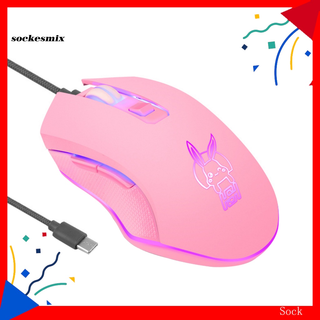 SX Wired Mouse Sensitive Plug Play Ergonomic Type-C 3200DPI Desk Mouse ...