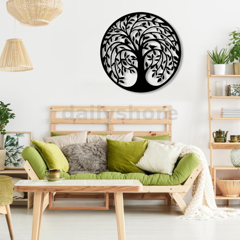 Tree Of Life Home Living Room Wall Hanging Decorations Round 60cm Iron ...