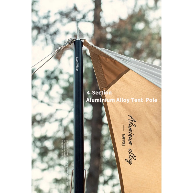 Naturehike 2.4M 2.8M Aluminum Alloy Ultralight Tarp Pole Camping Awning ...