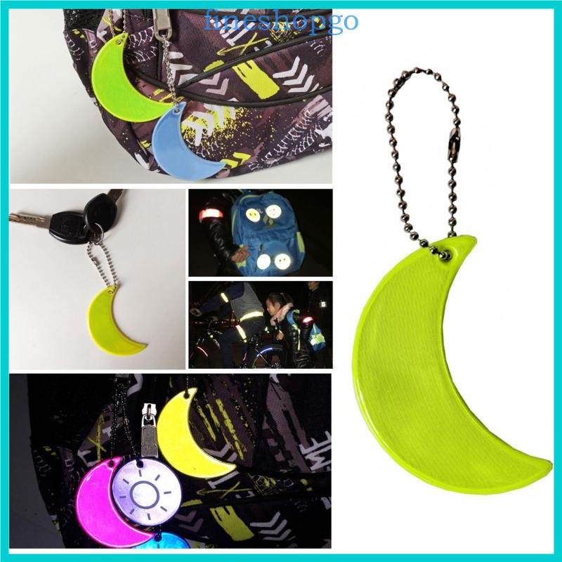 Fine Backpack Reflective Hanger Moon-Shaped Pendant Bag Keyrings Night ...
