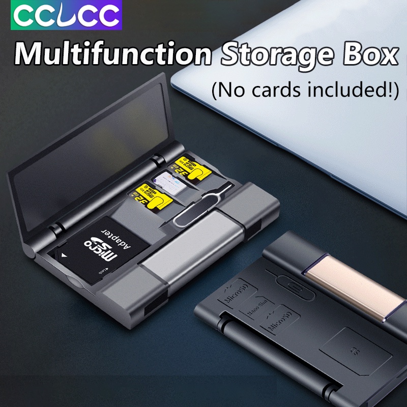 CCLCC Multifunctional Memory Card Storage Box with 2 IN 1 SD Card/TF ...