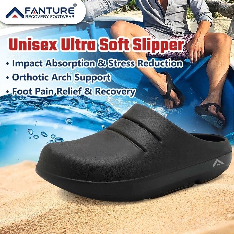 FANTURE Men Women Slippers Arch Support Slippers Recovery Sports ...