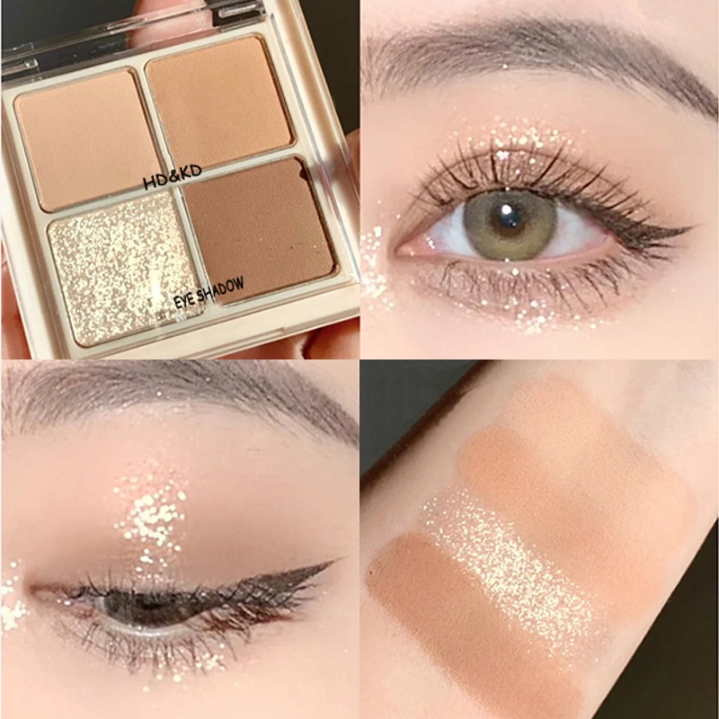 Mini Four-Color Eyeshadow Palette ins Super Hot Earth Color Cheap ...