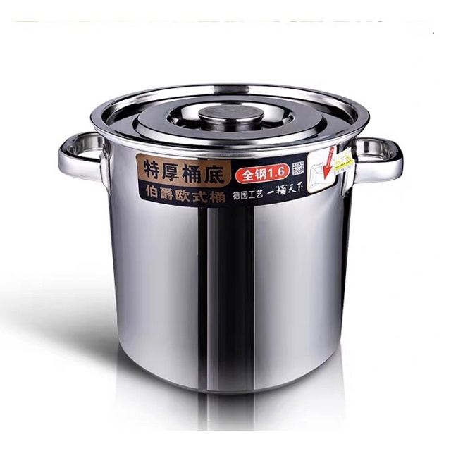 Heavy Duty Makapal 304 Stainless Steel Bucket Pot Stock Pot Cooking Pot ...
