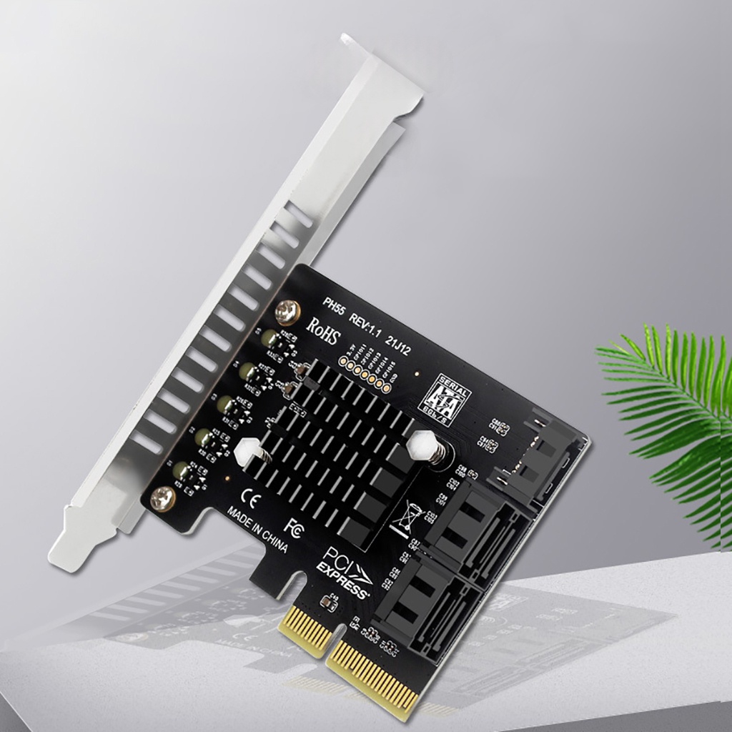 JMT PCI-E to 5-Port SATA 3.0 III Expansion Card PCI-E X4 Controller ...