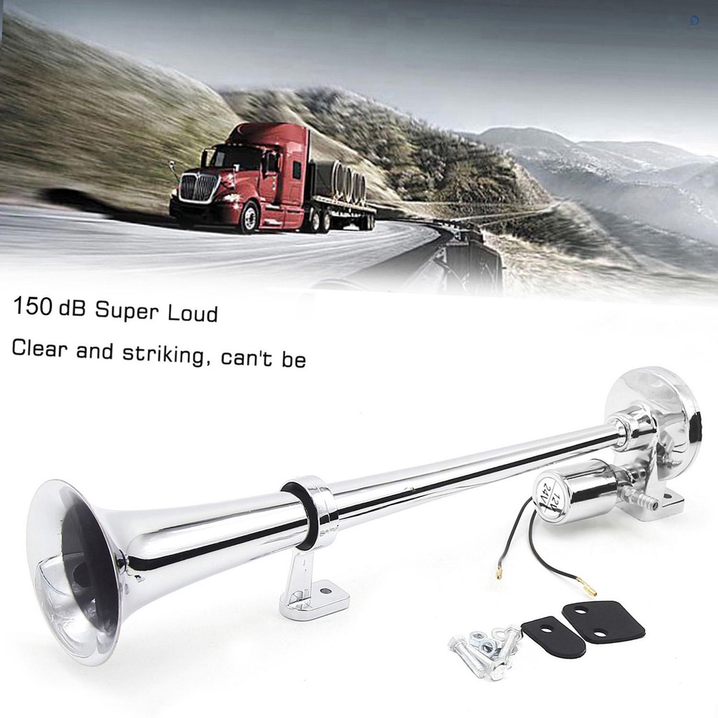 Single-tube Trumpet Electric Horn Chrome Air Horn Loudspeaker Kit 150dB ...
