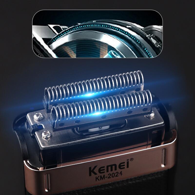 Kemei Men's Razor Wet and Dry Beard Trimmer Double Blade Electric Hair ...
