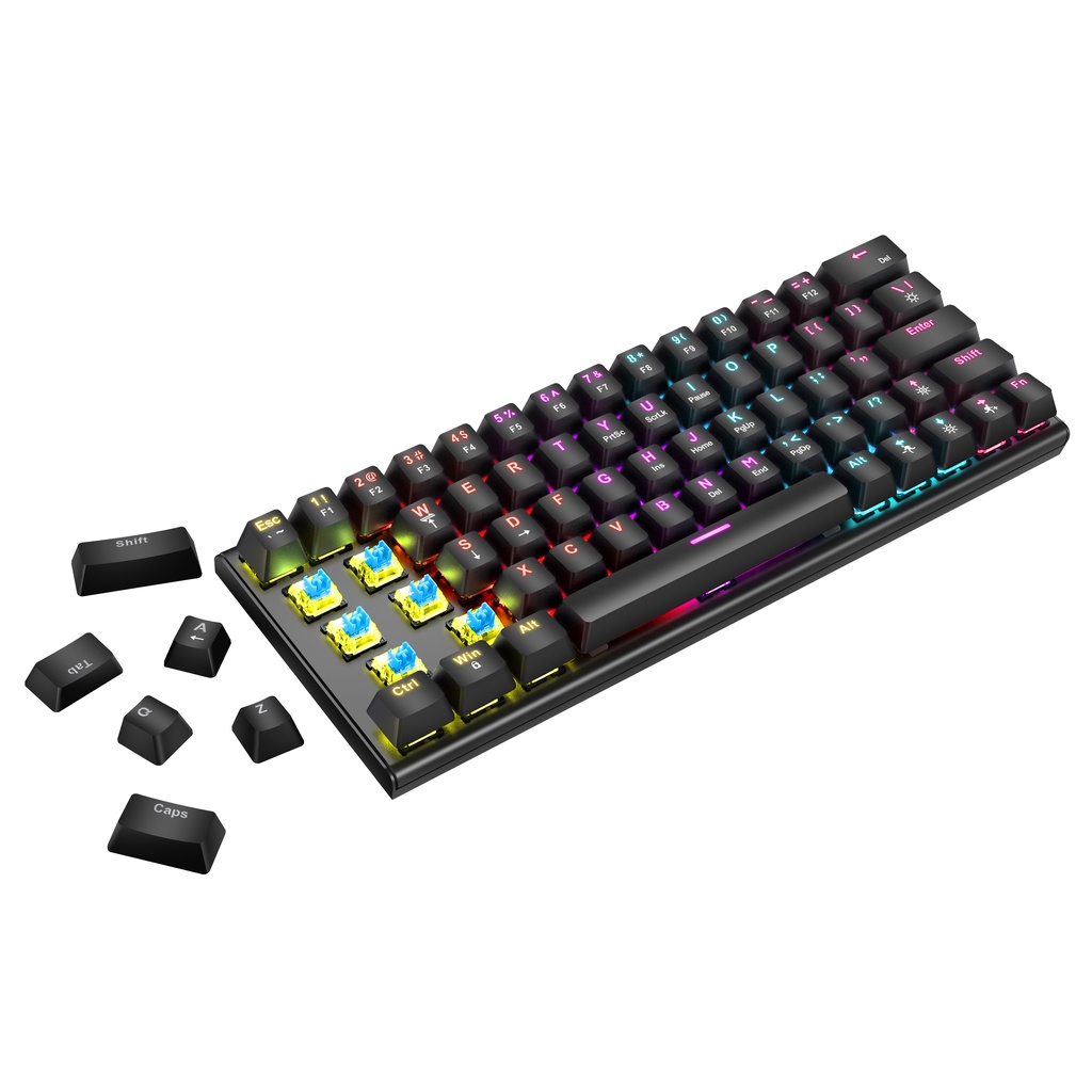 G101D Mechanical Gaming Keyboard 63 Keys Compact Wired Computer ...