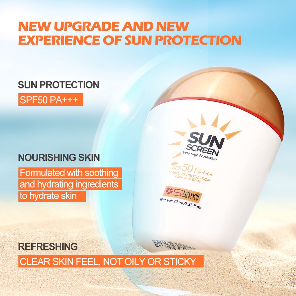 Shawill Sunscreen &Primer 2 in SPF50 PA+++ High Sun Protection Skin ...