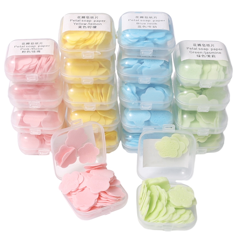 2 Boxes Multicolor Soap Paper Flakes Bath Hand Washing Disposable Soap ...