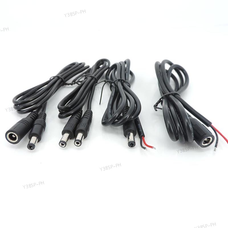 1x black 5.5mmx2.1mm DC Extension Cord Wire Male to male Female Power 2 ...