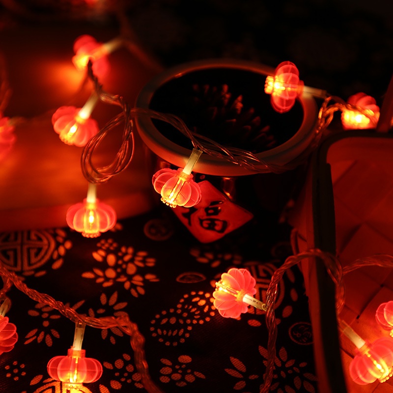 Chinese Spring Festival Red Lanterns String Light Pendant Decoration ...