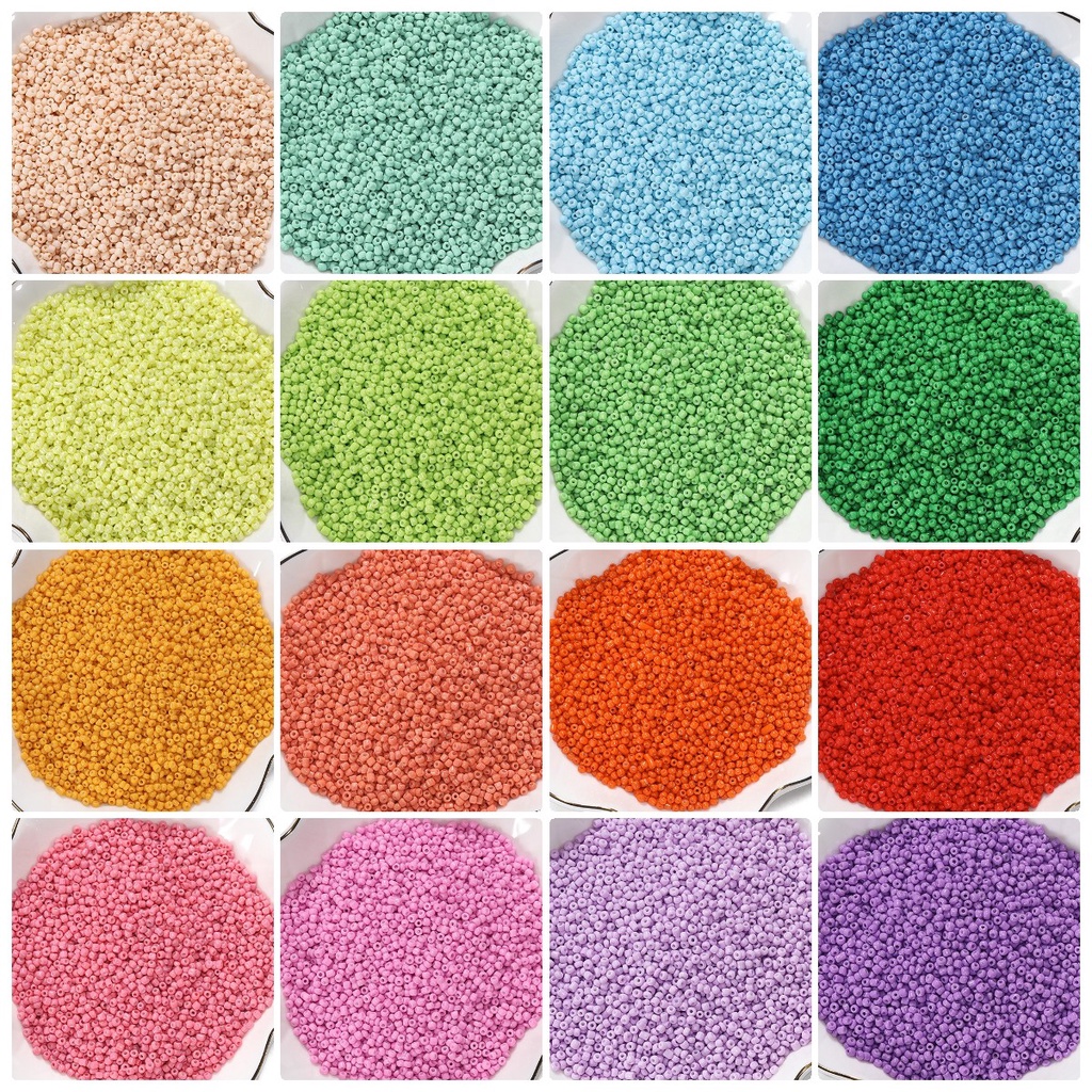 St. kunkka 2mm 1,000Pcs Painted Glass Rice Beads Oily Bright Color ...