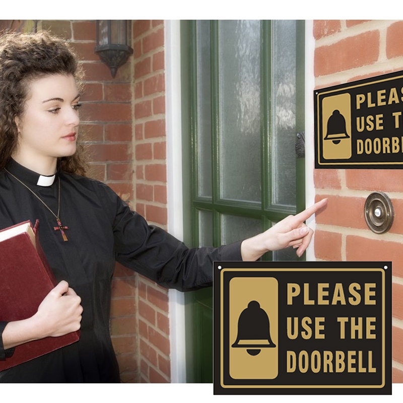 Reflective Please Use The Doorbell Aluminum Signage 20*15cm | Shopee ...