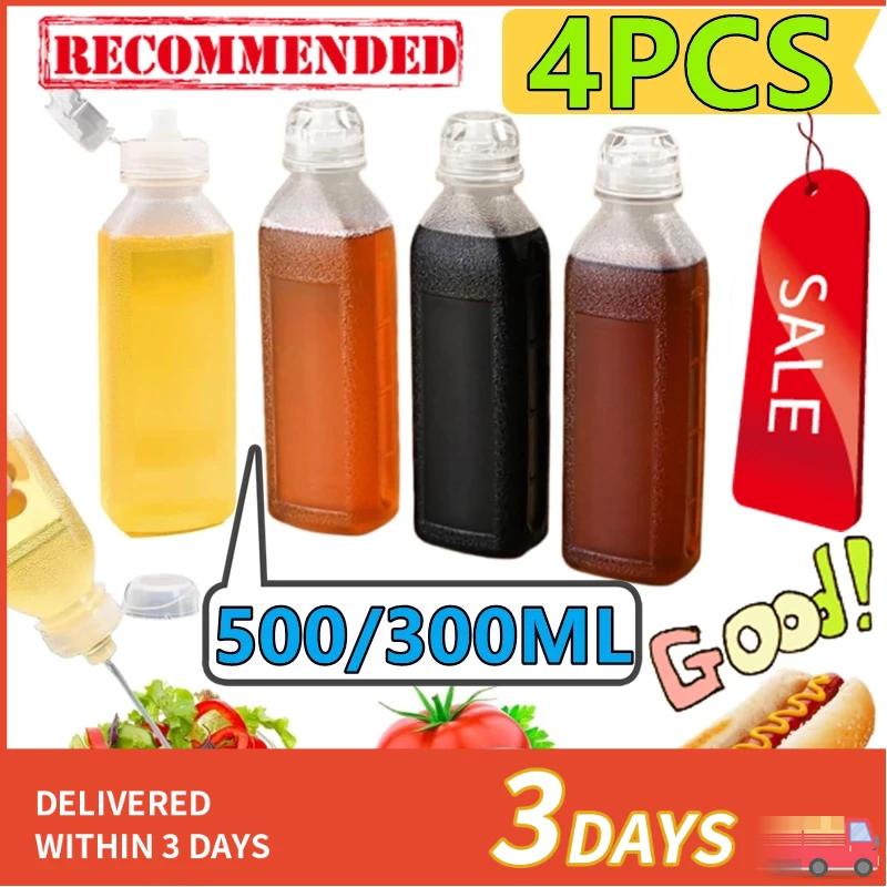4/1Pcs 300/500ML Oil Bottle/Plastic Condiment Squeeze Bottles/Kitchen ...