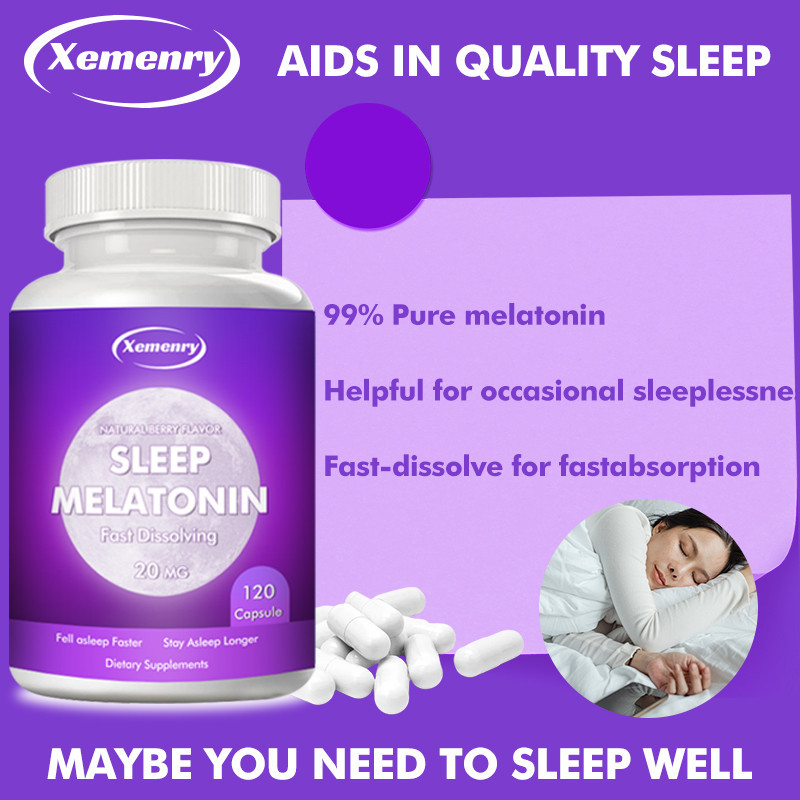 Melatonin Capsules, Sleep Aid, Helps Fall Asleep Faster and Sleep ...