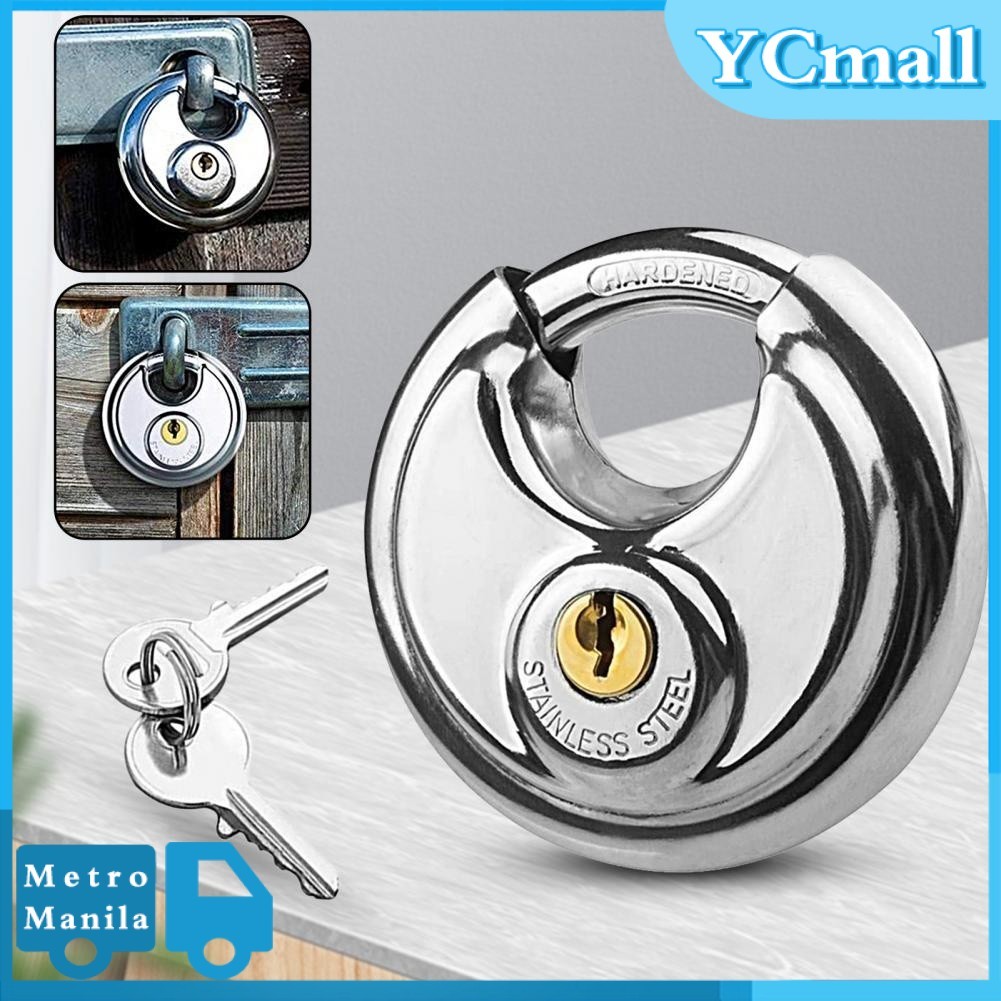 70mm Disc Lock 304 Stainless Steel Round Disc Pad Lock Padlock With 2 ...