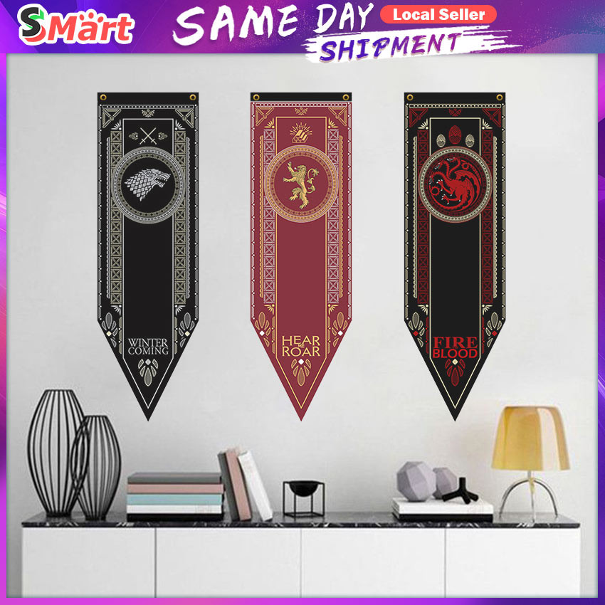 Stark Flag Families Home Decor Wolf Dragon Banner Decorate A Song of ...