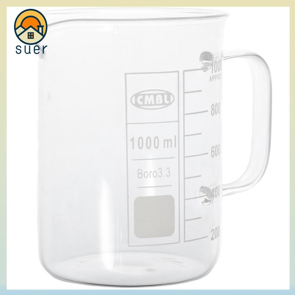 SUDEE Beaker with Handle, Transparent 1000ml Measuring Cup, Food Grade ...