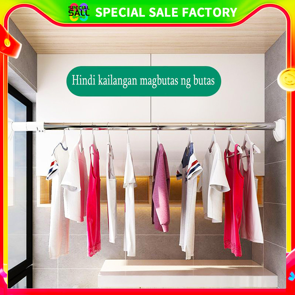 Wall-mounted storage rack rod, retractable non-punching storage rack ...